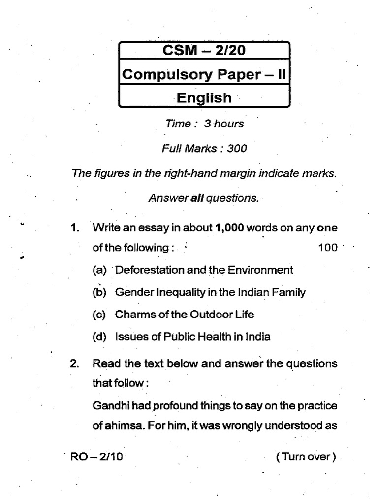 35 CSM Compulsory P II English | PDF