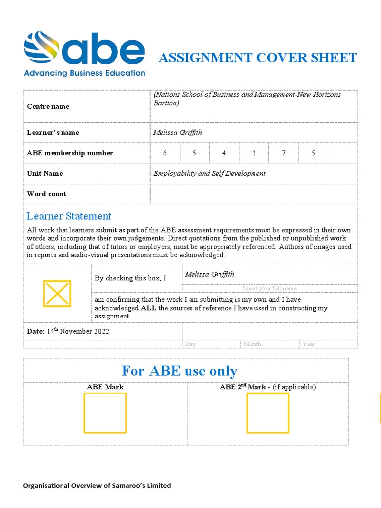 ABE Employability Assignment Overview | PDF | Videotelephony | Job ...