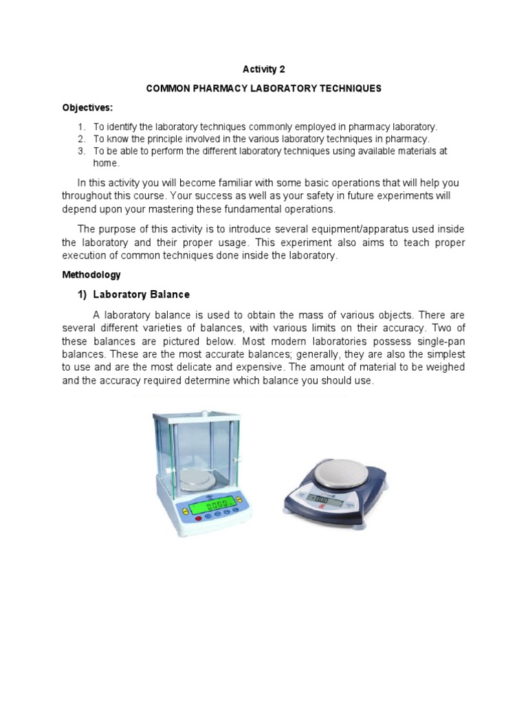 Common Pharmacy Lab Techniques | PDF | Filtration | Thermometer