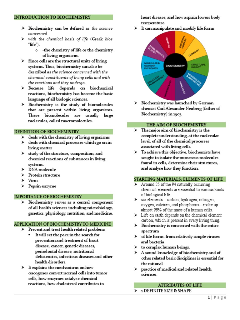 Introduction To Biochemistry | PDF
