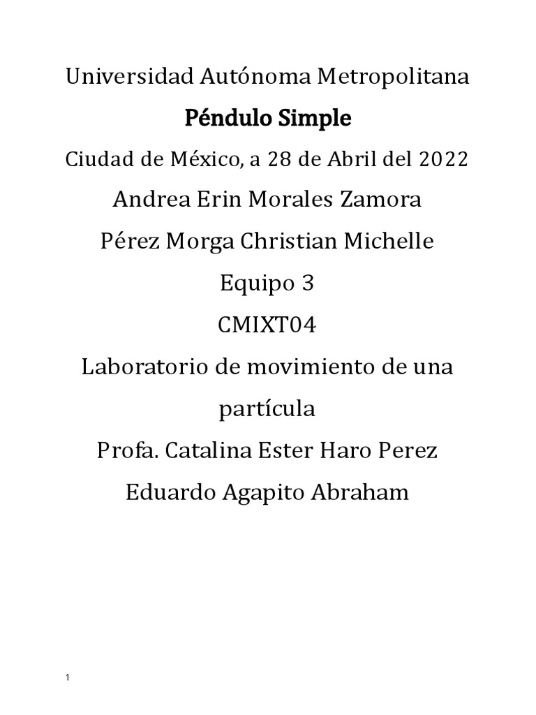 Péndulo Simple | PDF