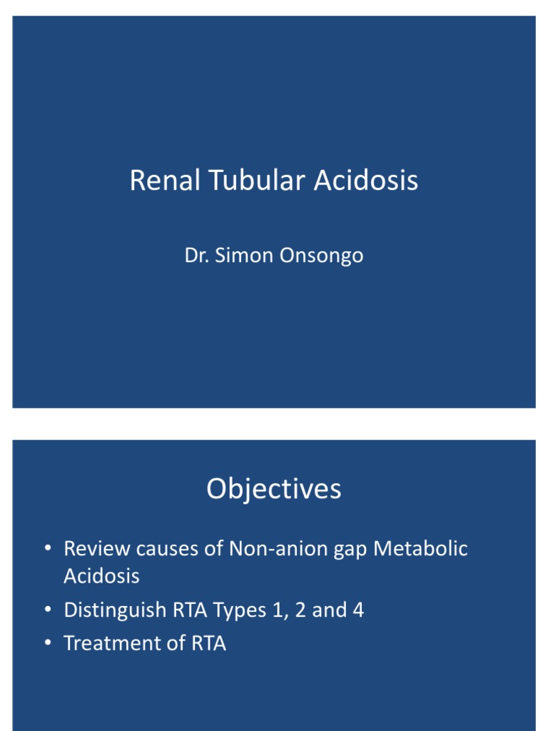 Renal Tubular Acidosis | PDF