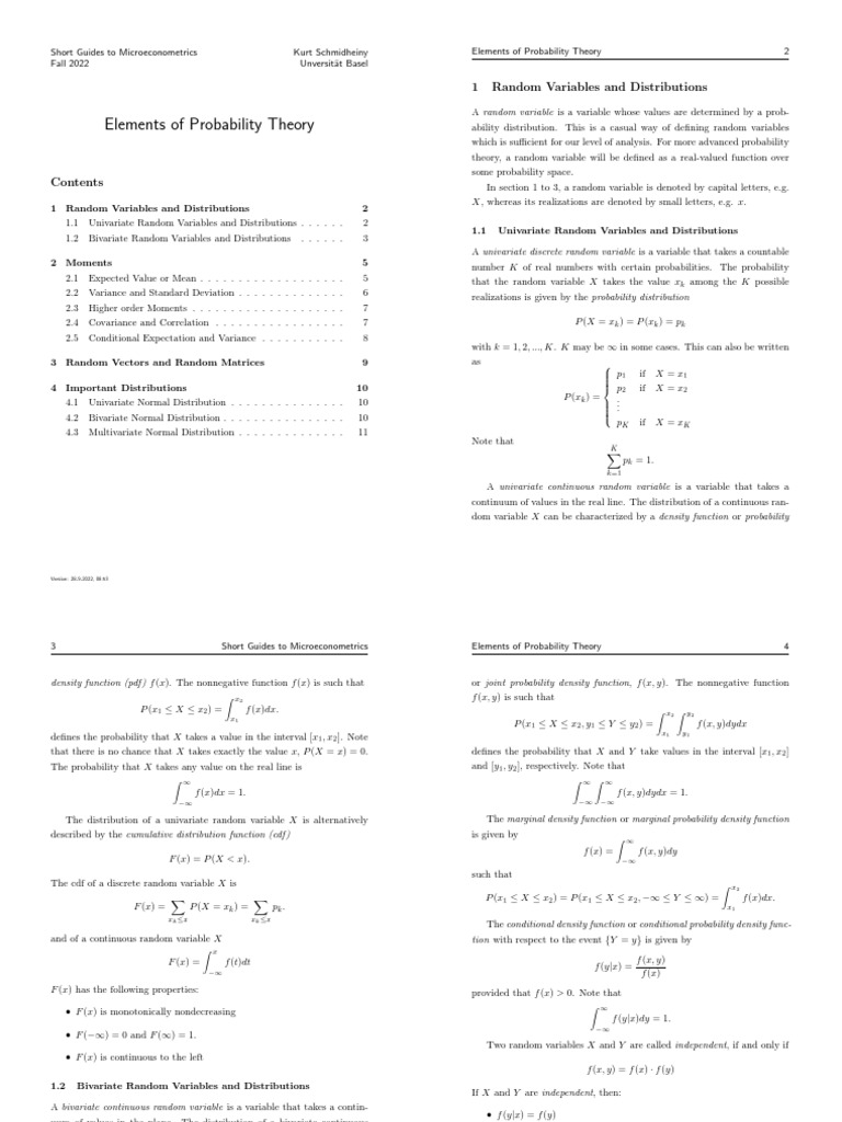 Elements of Probability Theory | PDF