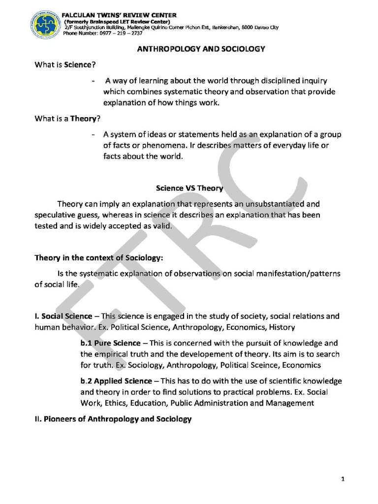 Sociology and Anthropology | PDF