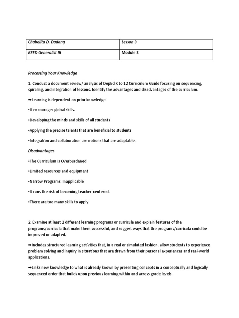 Analyzing the Advantages and Disadvantages of the DepEd K to 12 ...