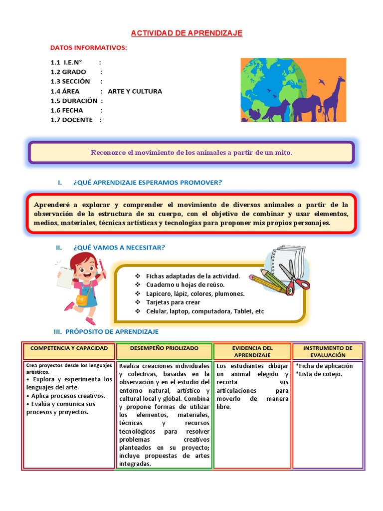D4 A2 SESION Reconozco El Movimiento de Los Animales A Partir de Un ... D4 A2 SESION Reconozco El Movimiento de Los Animales A Partir de Un ...