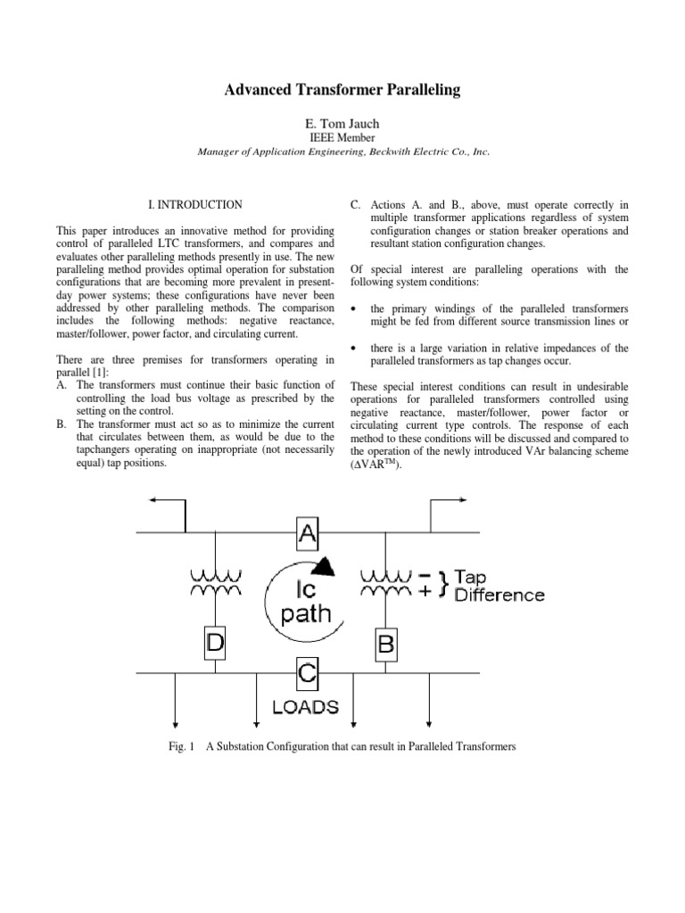 Advanced Transformer Paralleling | PDF | Transformer | Electrical Impedance