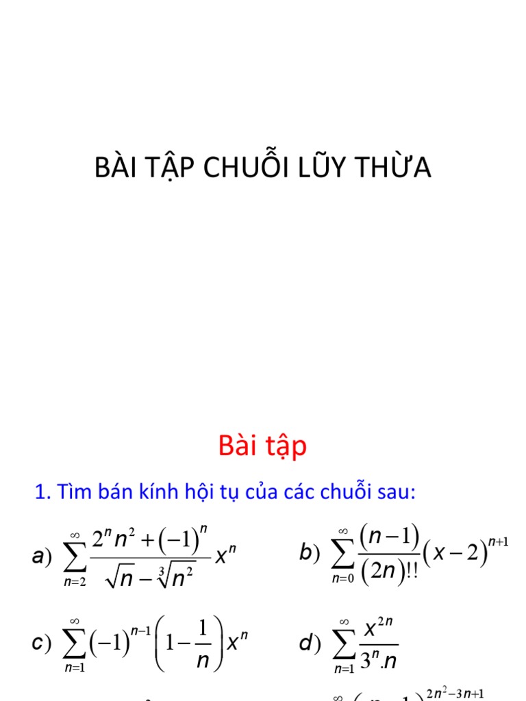 Bai Tap Chuoi Luy Thua Co Loi Giai Tinh Tong | PDF
