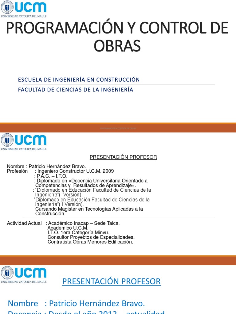 Programacion y Control de Obras 2022 Clases 08 y 10 de Junio | Descargar gratis PDF ...