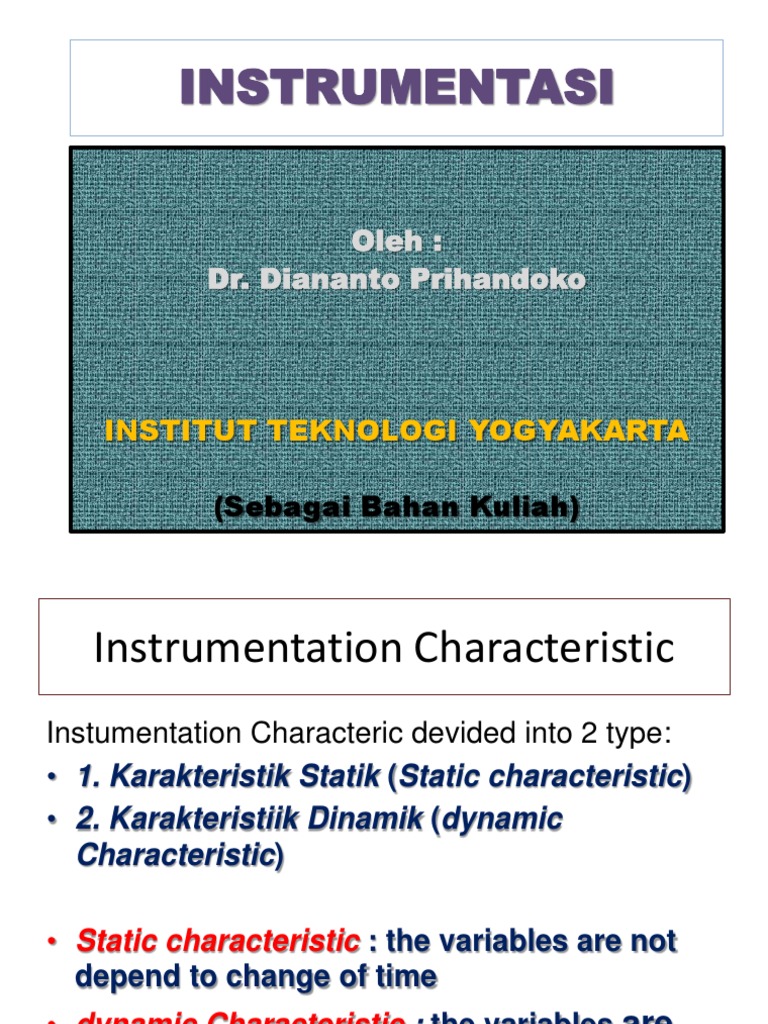 Karakteristik Instrumentasi | PDF