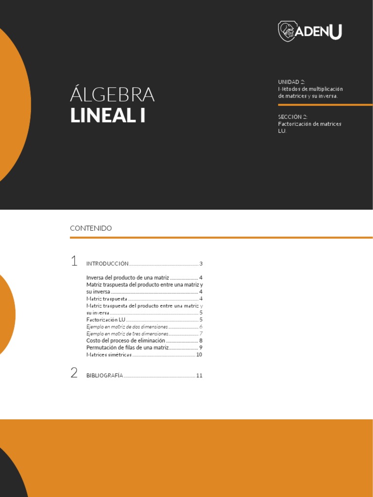 Libro - 2 - U2 - Factorización de Matrices LU | PDF | Matriz ...