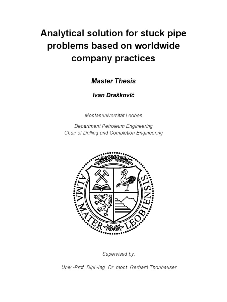 Analytical Solution For Stuck Pipe Problems Based On Worldwide Company ...