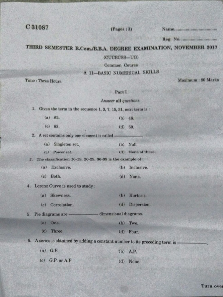 Basic Numerical Skills Nov 2017 Pdf