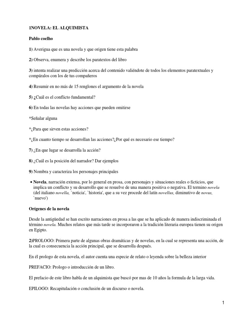 Análisis de "El Alquimista" de Coelho | PDF | Novelas | Narración