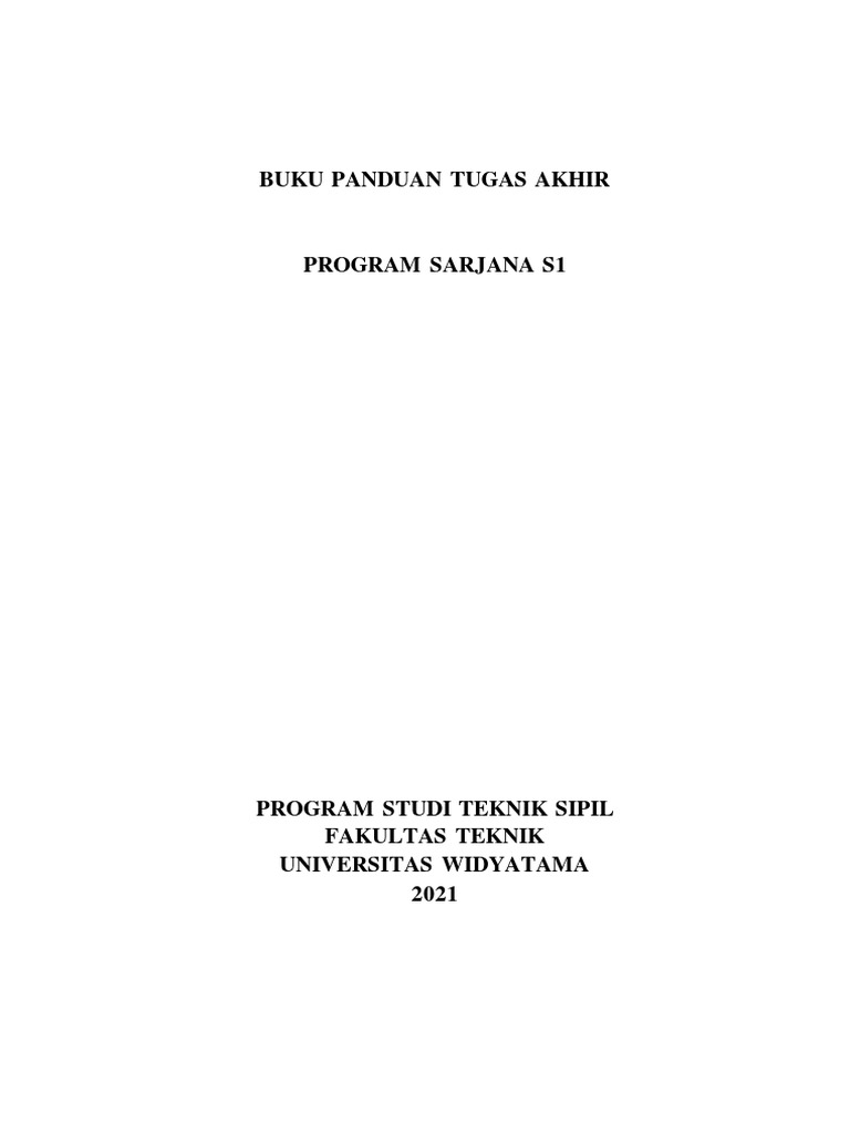 Panduan TA Skripsi Dan Penulisan Artikel Prodi Sipil 2021 - Rev00 | PDF