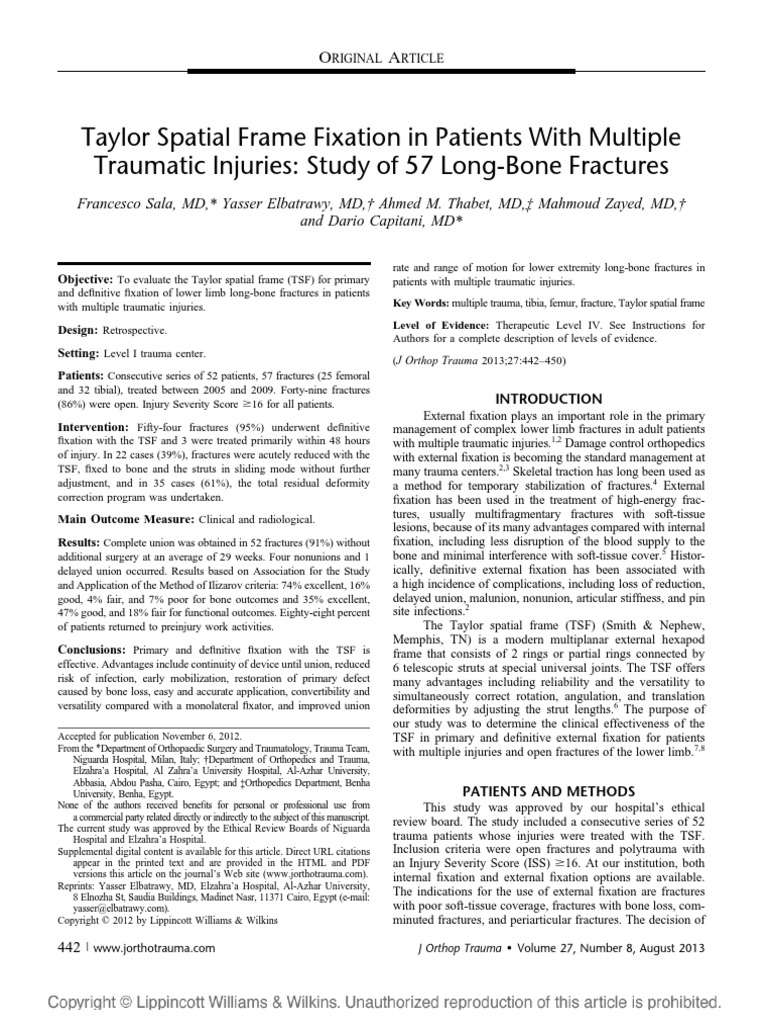 Taylor Spatial Frame Fixation in Patient | PDF | Knee | Surgery
