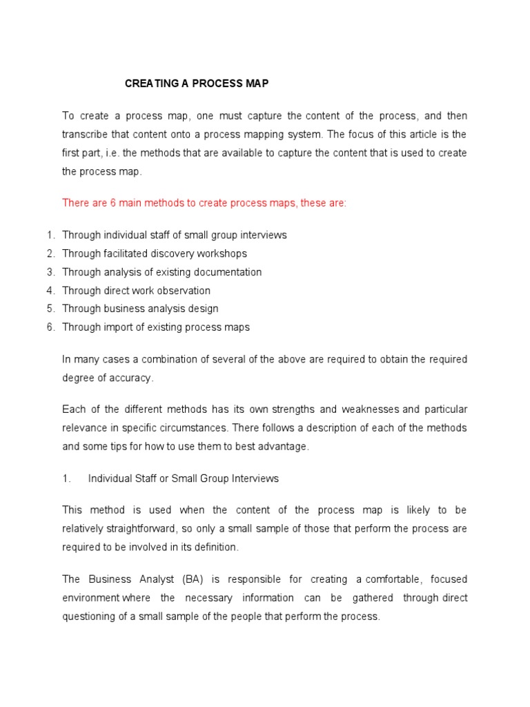 6 Methods for Capturing Process Content | PDF | Business Analysis | Business