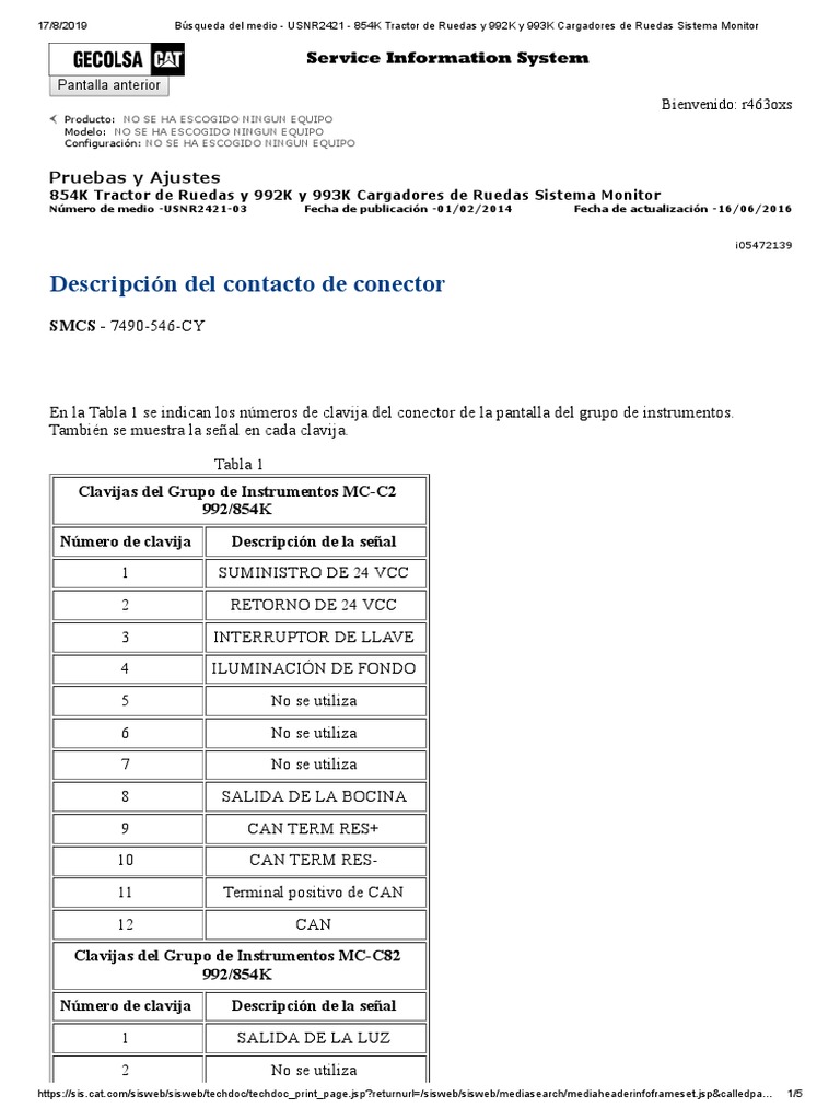 Pruebas y Ajustes Descripcion de Los Pines Enconectores de Messenger ...