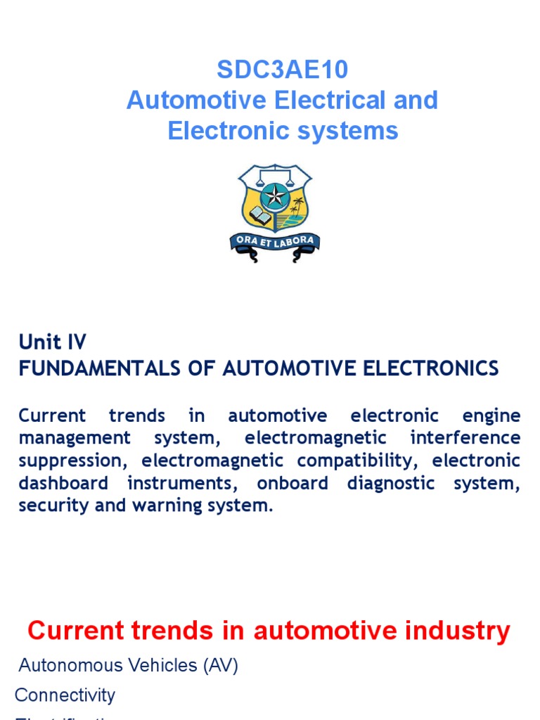 UNIT 4 Fundamentals of Automotive Electronics | PDF | Transportation ...
