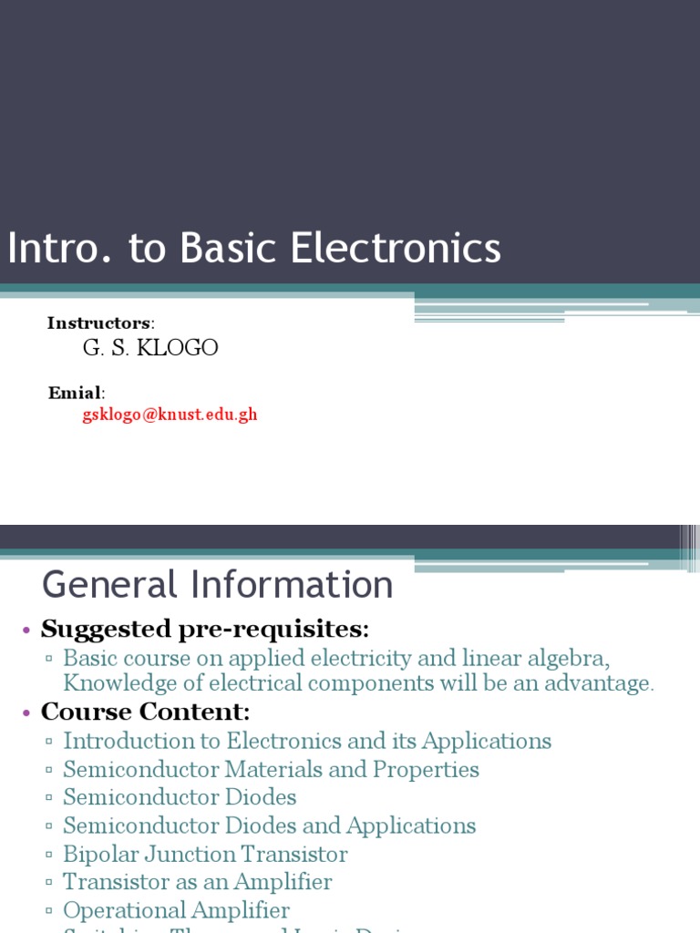 Intro To Basic Electronics Lect 1 Jan 2017 | PDF | Inductor | Electric Power