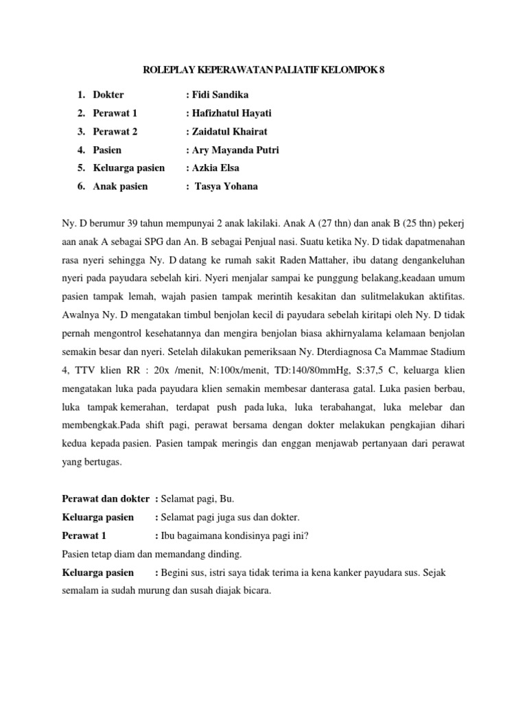 PALLIATIVE CARE ROLEPLAY | PDF