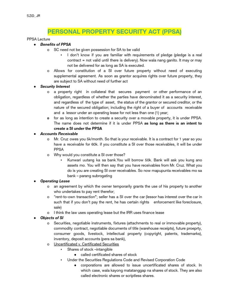 Ppsa Lecture - CJ Tan | PDF | Mortgage Law | Auction