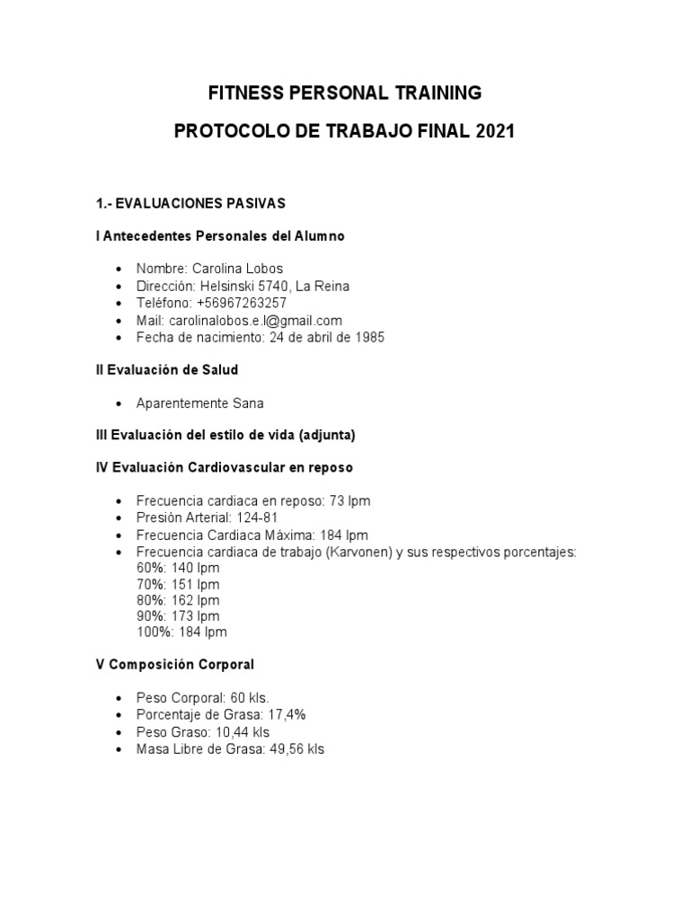 Fitness Personal Training | PDF | Nicotina | Músculo esquelético