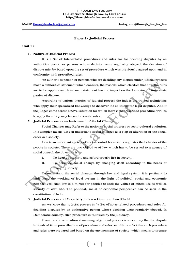 Paper I Judicial Process | PDF | Judicial Review | Judiciaries