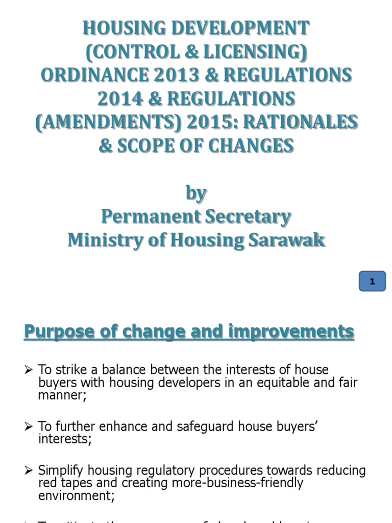 Housing Development (Control & Licensing) Ordinance | PDF