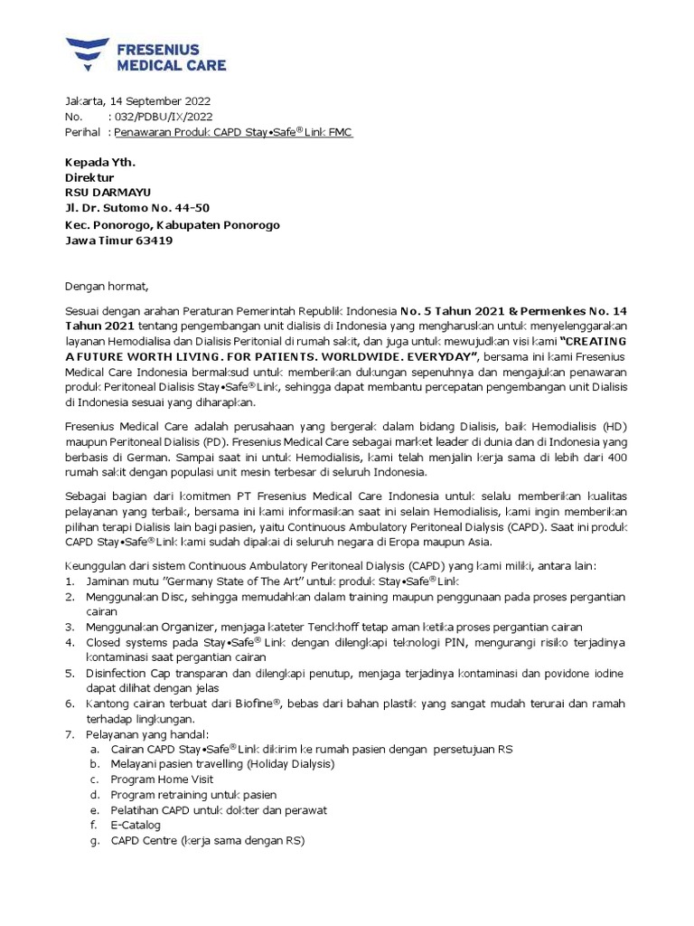 SPH Product CAPD SSL RSU Darmayu | PDF