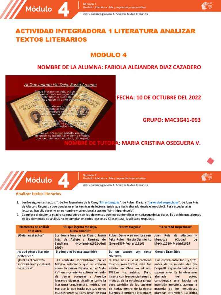 DiazCazadero - Fabiola - M4S1AL1 | PDF | Amor | Autor