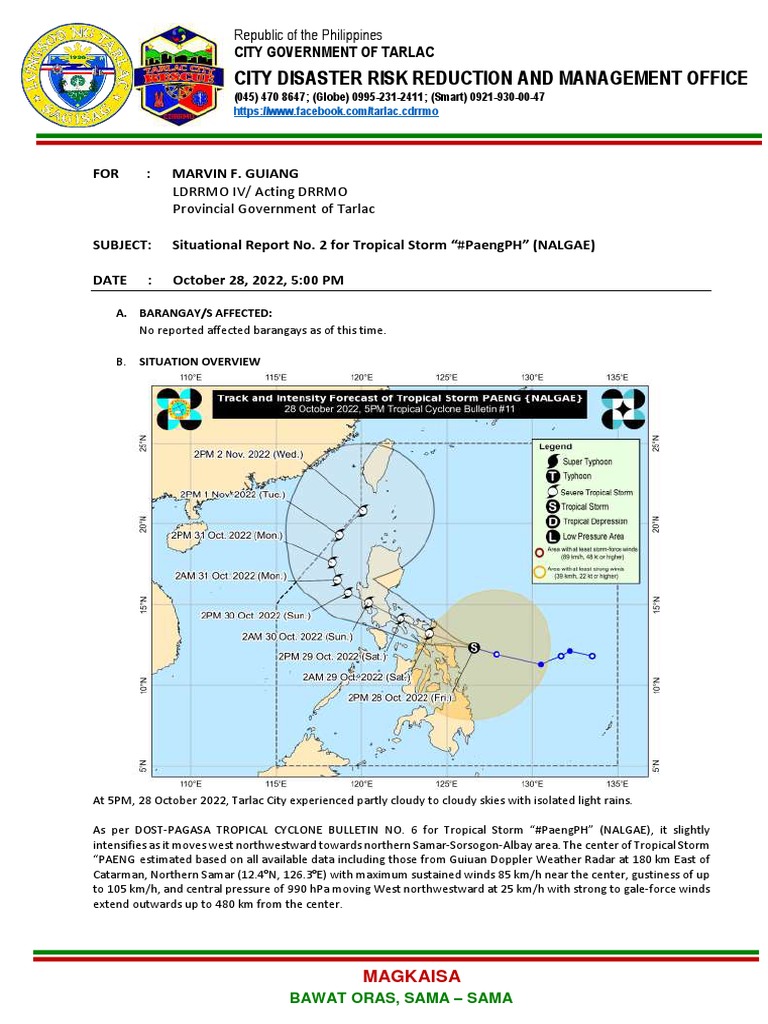 SITREP No 2 - Tropical Storm "#PaengPH" October 28 2022 | Download Free PDF | Tropical Cyclones ...