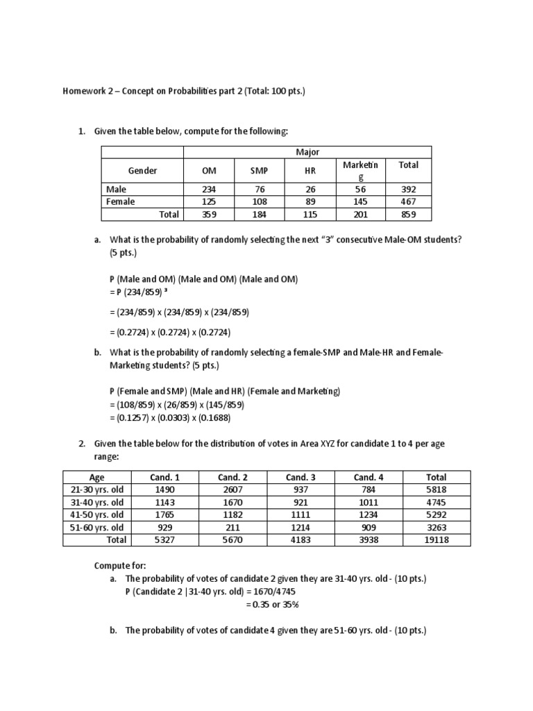 Probability Calculations and Examples | PDF