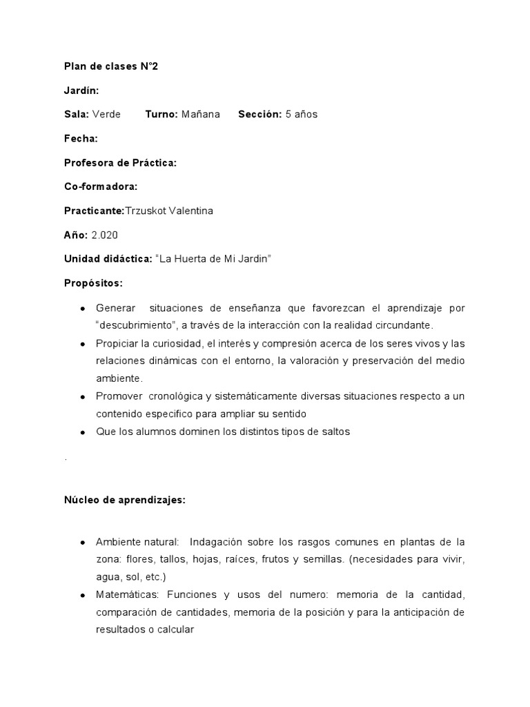 Proyecto Huerta para Nivel Inicial | PDF | Artes del Lenguaje y ...