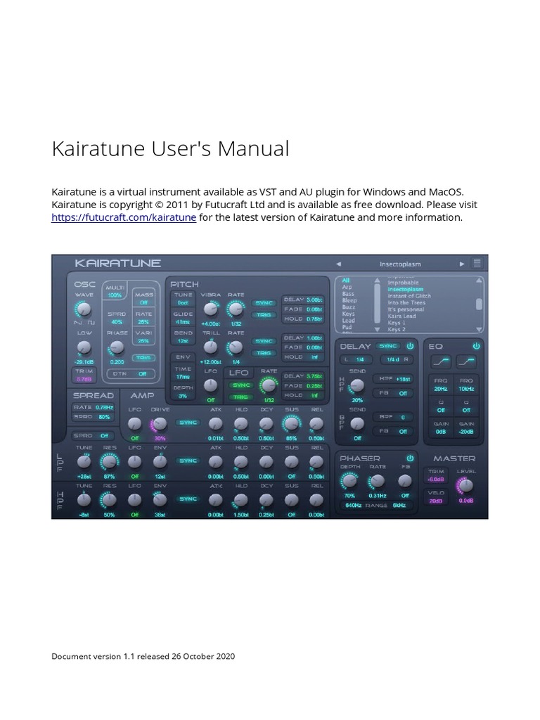 Kairatune Users Manual | PDF | Equalization (Audio) | Pitch (Music)