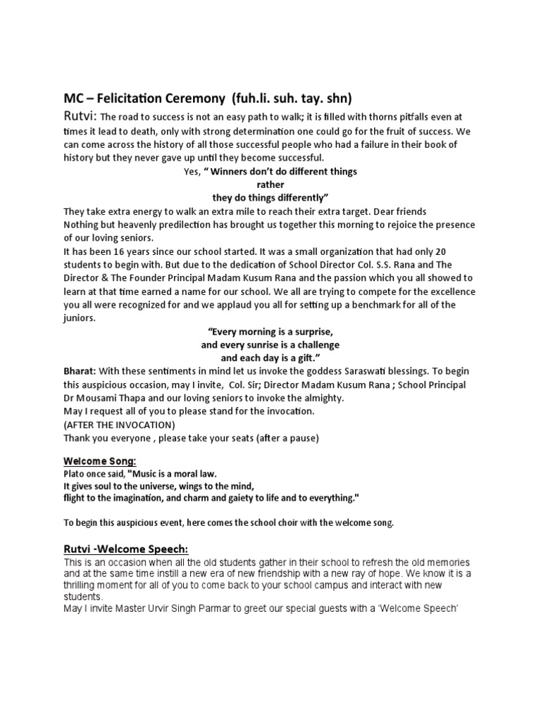 Mc Felicitation Pdf