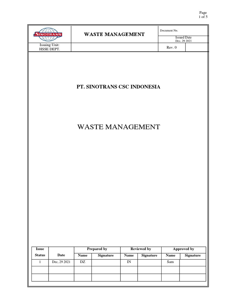 Waste Management | PDF