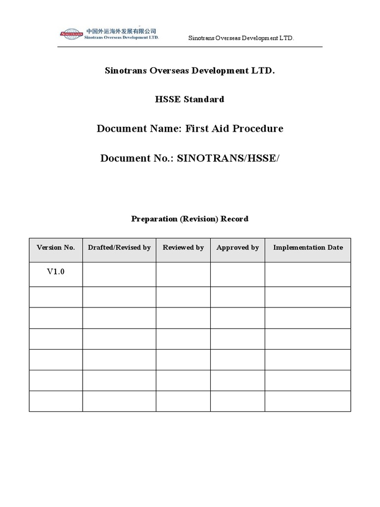 SOP First Aid | PDF | First Aid | Burn