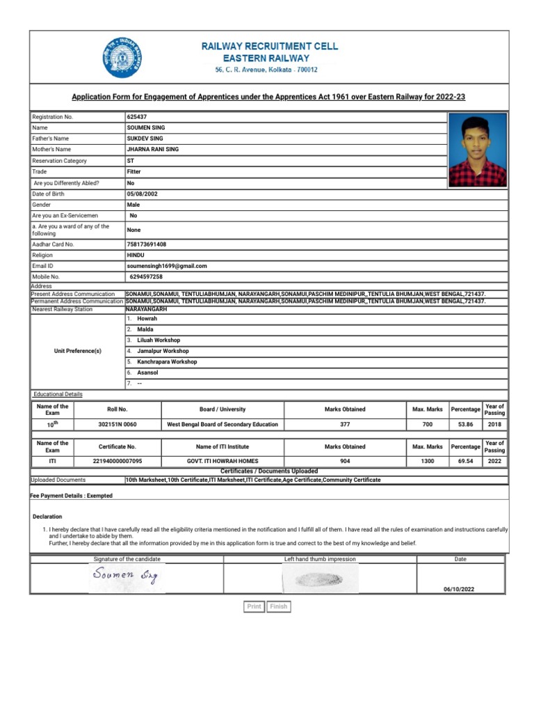 Railway Recruitment Cell - 625437 | PDF