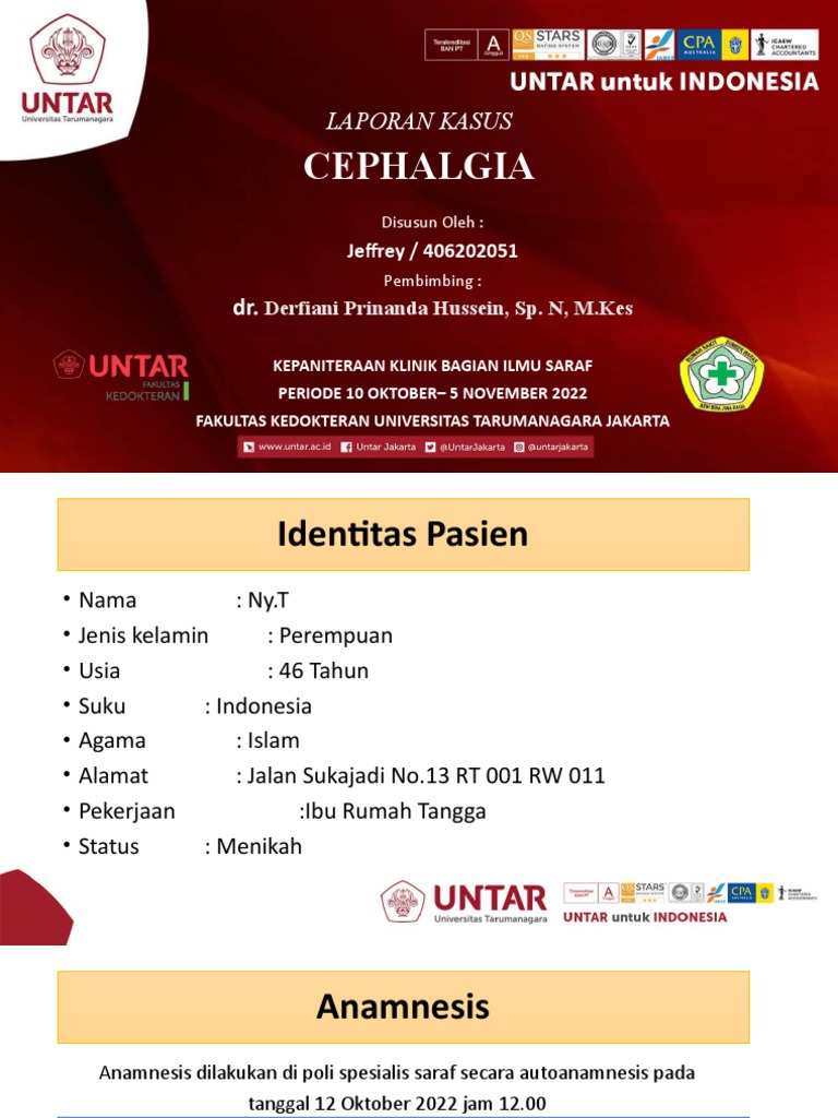 Laporan Kasus Cephalgia-Jeffrey 406202051 | PDF