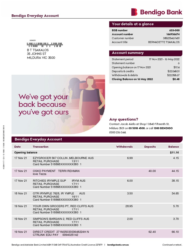 Statement | PDF | Debit Card | Deposit Account