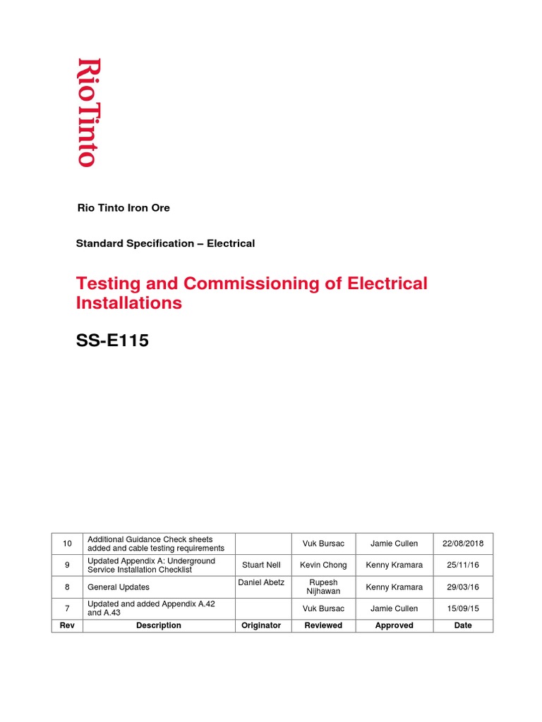 SS-E115 - Rev 10 - RTIO-AM-0031949 | PDF | Electrical Wiring | Transformer