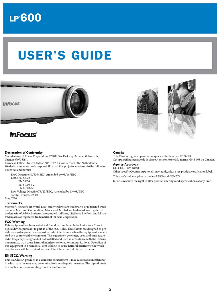 InFocus 640 Projector Manual | PDF | Computers