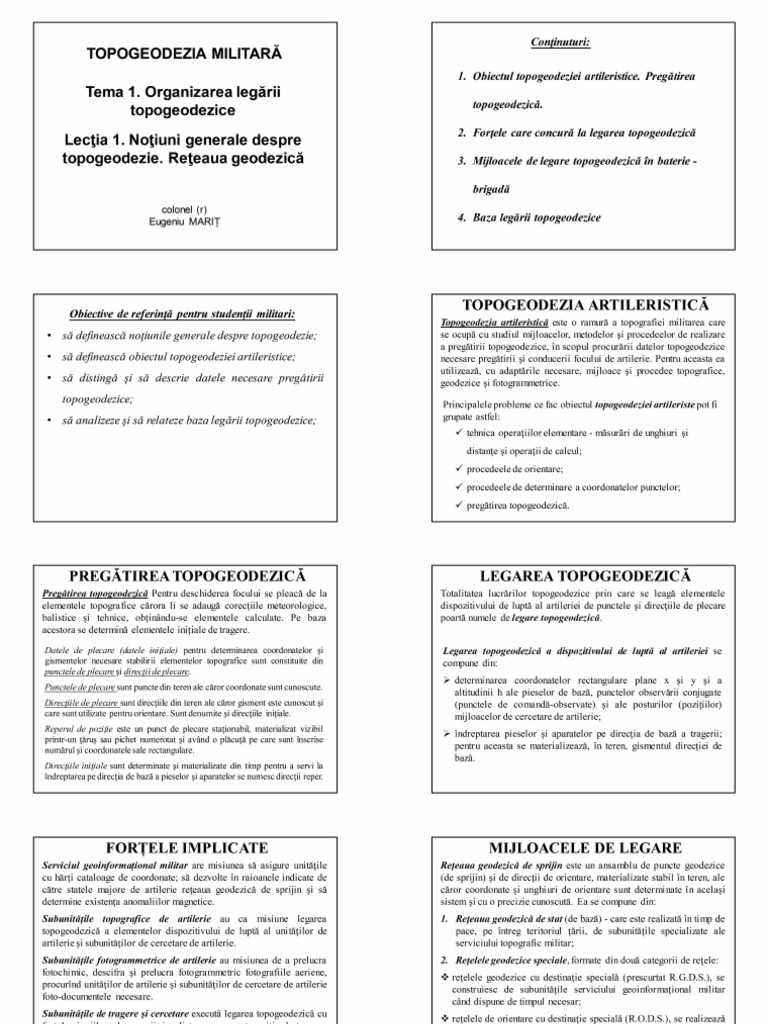 Tema 1 Lectia 1 No - Iuni Generale Despre Topogeodezie | PDF