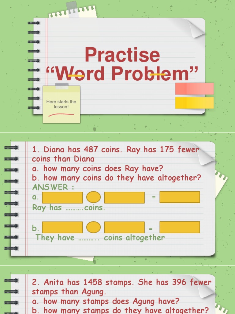 Practice Chapter 3 Word Problem | PDF | Art