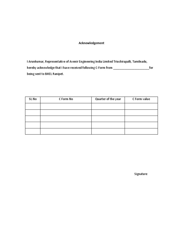 Acknowledgement Pdf