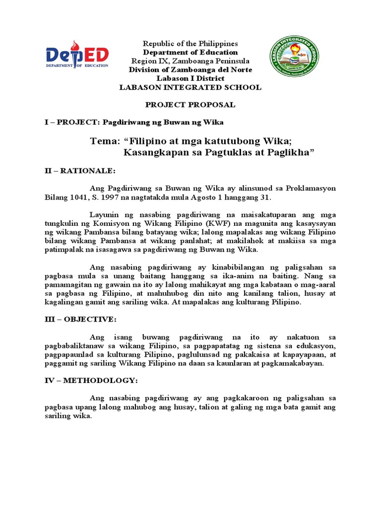 Project Proposal of Filipino | PDF