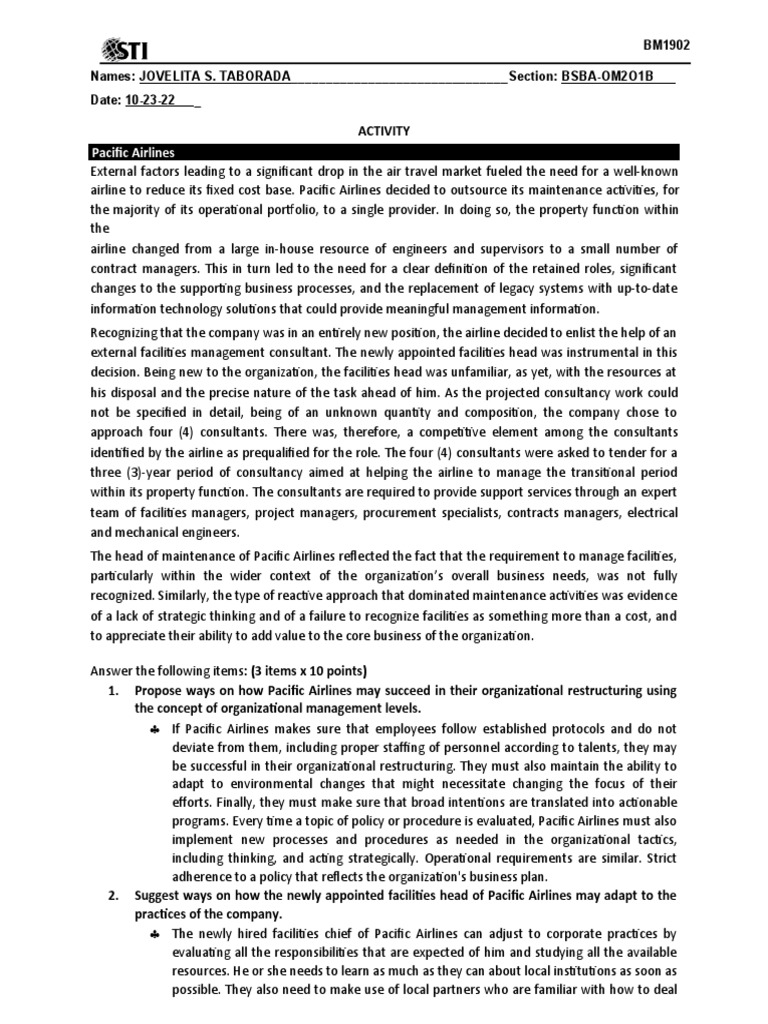 05 - Activity - 1 (Facilty Management) | PDF | Procurement | Thought