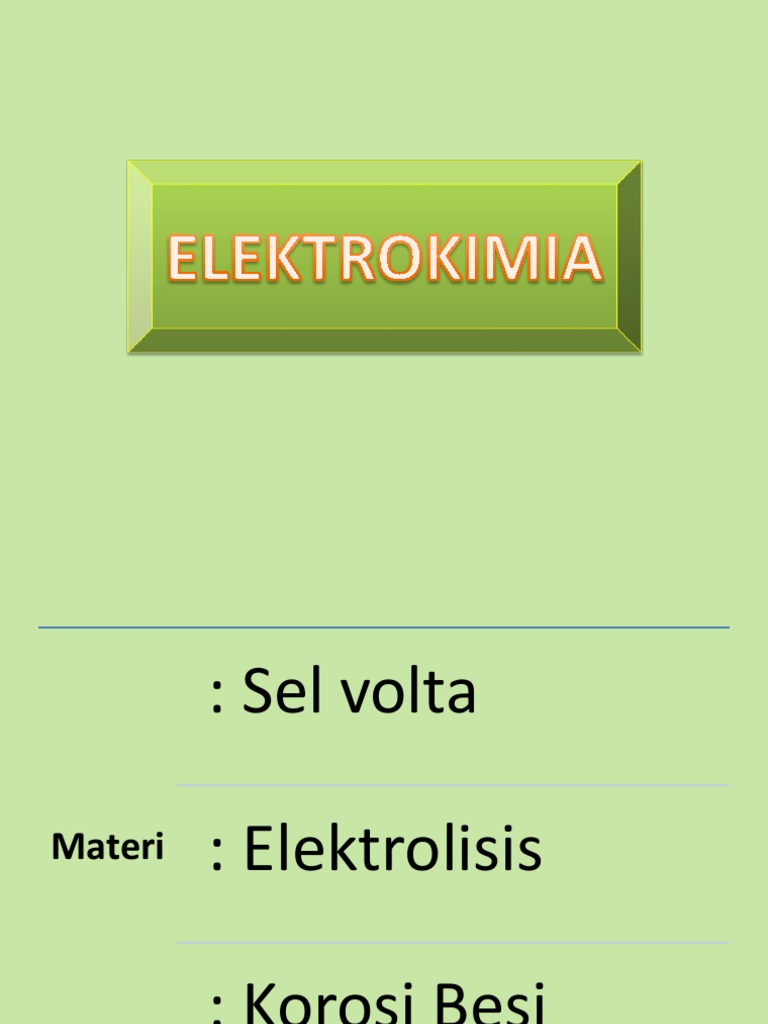 ELEKTROKIMIA | PDF | Metode & Bahan Ajar