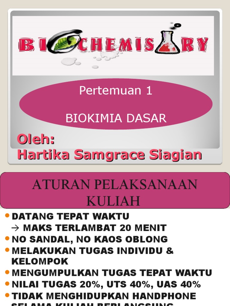 Pertemuan 1 Biokimia Dasar | PDF